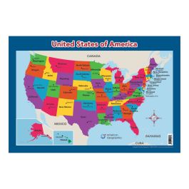 USA Map for Kids (18" x 26" Laminated) by Lighthouse Geographics